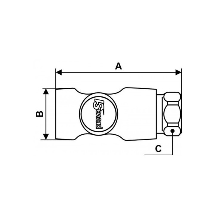 Greita jungtis su vidiniu 1/2″ sriegiu PrevoS1 ESI 111103EB - Greitos oro jungtys - Amanda UAB