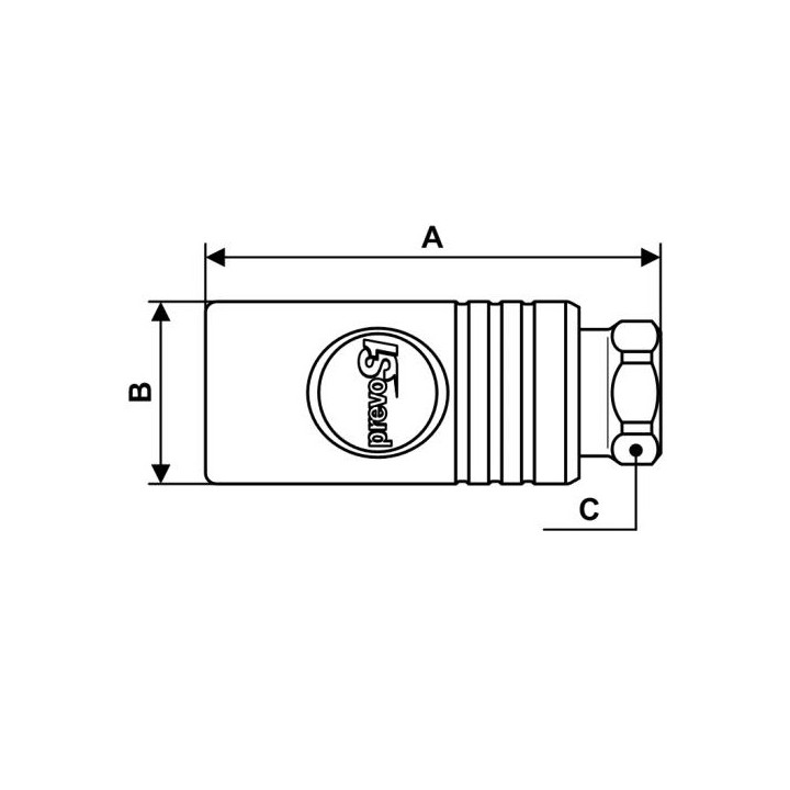 Greita jungtis su išoriniu 3/4″ sriegiu PrevoS1 ESI 111154 - Greitos oro jungtys - Amanda UAB